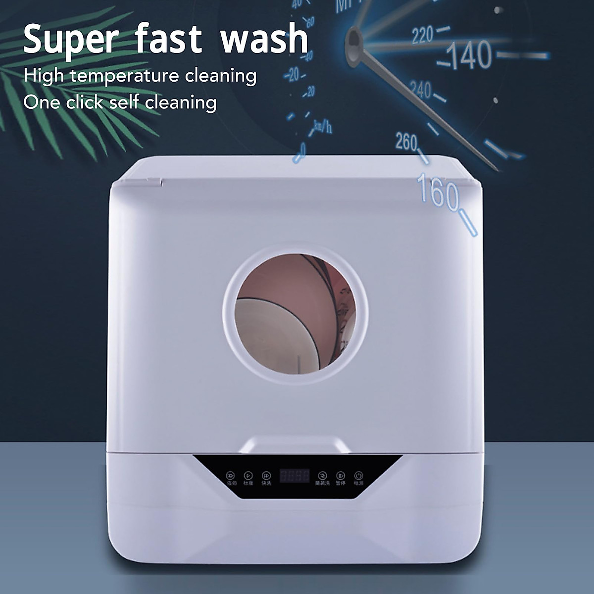 Countertop Dishwasher Mini, Countertop Dishwashers 800W Automatic Proof Portable Mini Dishwasher Compact Dishwasher for Small Apartments Dorms Offices RV (US Plug 110V)