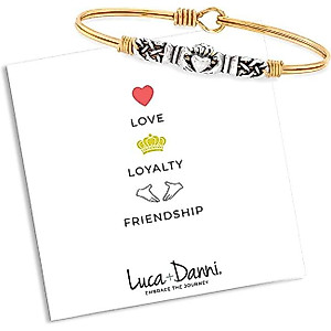 Luca + Danni Claddagh Bangle Bracelet, Irish Friendship Jewelry Gift for Women, Girls, Wear as Single or for Stacking (Silver, Regular)