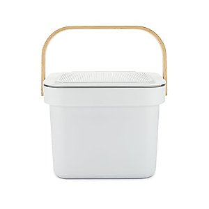 Full Circle Post Modern Stainless Steel 1.5 Gallon Compost Bin - Odor-Free Kitchen Countertop Composter with Charcoal Filter and Non-Scratch Base for Food Waste