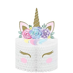 Creative Converting 344425 Unicorn Baby Shower Centerpiece, 11.75" x 7.5", Multi-color