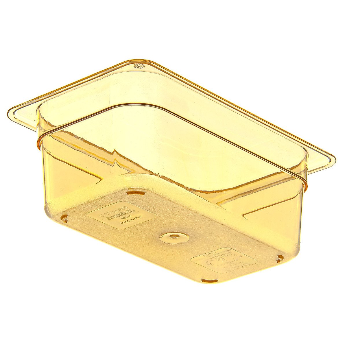 Carlisle FoodService Products Storplus High Heat Food Pan Steam Table Pan, Chafing Pan for Catering, Buffets, Restaurants, High Heat Plastic, 1/4 Size 4 Inches Deep, Amber