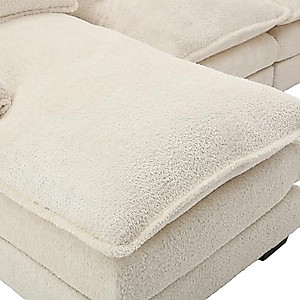 Oversized Modular Sectional Sofa with Chaise Lounge, 110.63" Chenille Upholstered Cloud Couches for Living Room, U Shaped Large Overstuffed Sofa&Couches with Thicked Cushion for Apartment Office