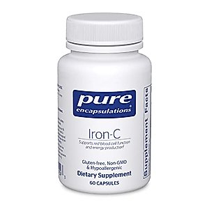 Pure Encapsulations Iron-C | Iron and Vitamin C Supplement to Support Muscle Function, Red Blood Cell Function, and Energy* | 60 Capsules