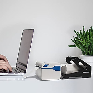 Trohestar Thermal Label Holder for Rolls and Fanfold Labels Work with Desktop Label Printer (Black)