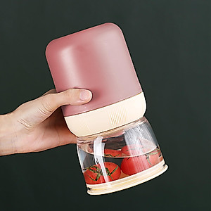 10 oz+13.8 oz Snack Cup, Reusable Overnight Oats Container with Leak-Proof Design, Toppings Compartment, and Dual-Sealing Lid, Portable & Lightweight for Work, Travel, Gym - Dishwasher Safe (Pink)