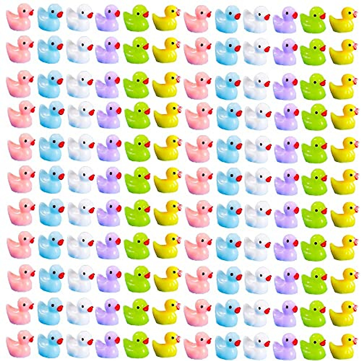 Neec 110 Pcs Mini Resin Duck，Miniature Figures Fairy Garden Ducks Tiny Ducks for Home Prank Game Dollhouse Ornament Handmade School Project Accessories