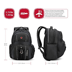 SwissGear unisex-adult Lightweight, Black, Under Seat, Lightweight