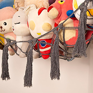 Xiaheshu Stuffed Animal Net or Hammock Hanging Net for Plush Toy Holder Squishmallow Net Toy Hammock for Stuffed Animals Storage Ideas Plushie Net Hammock Stuffy Animal Holder Organizer