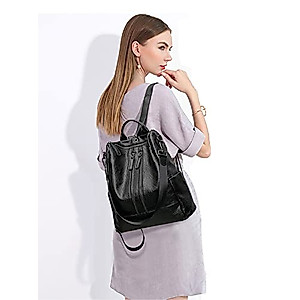 XHUMORG Women Backpack Purse Fashion Leather Multipurpose Design Handbags Travel Large Ladies Shoulder Bag,Anti-theft