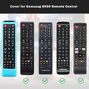 2 Pack Remote case for Samsung TV Controller, Silicone Remote Cover for BN59-01199F Samsung Remote Control, Smart TV Remote Skin Sleeve Glow in The Dark Green and Sky