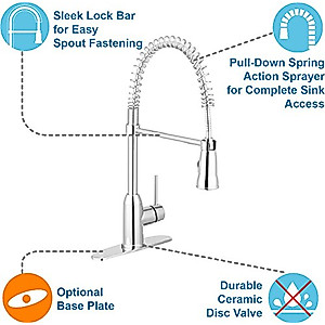 Pacific Bay Rainier Pull-Down Kitchen Sink Faucet (Chrome)