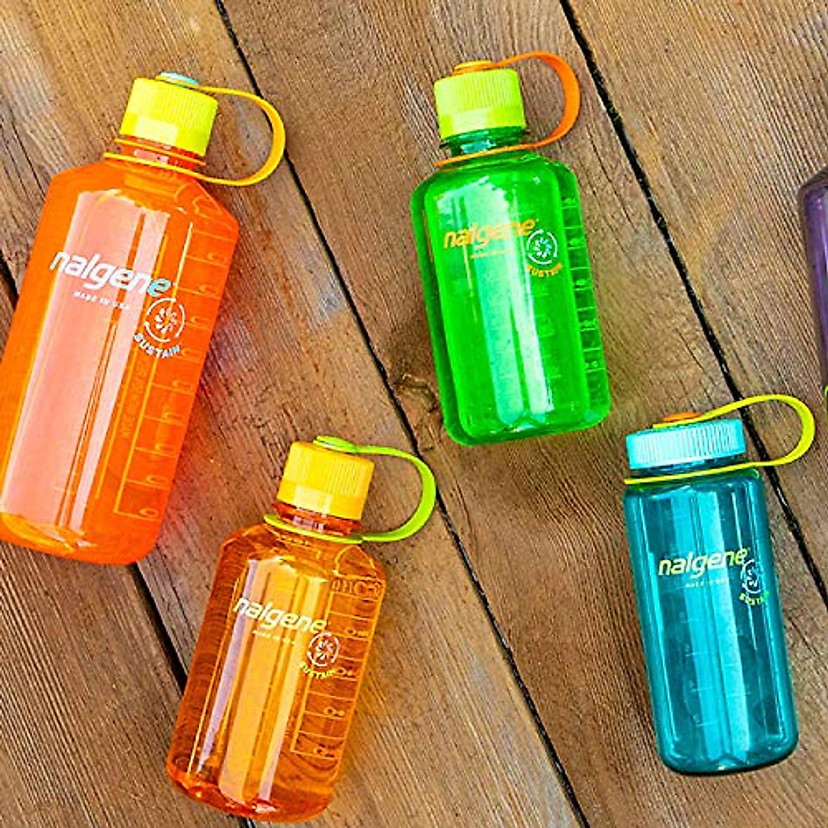 Nalgene Sustain Tritan BPA-Free Water Bottle Made with Material Derived from 50% Plastic Waste, 16 OZ, Narrow Mouth