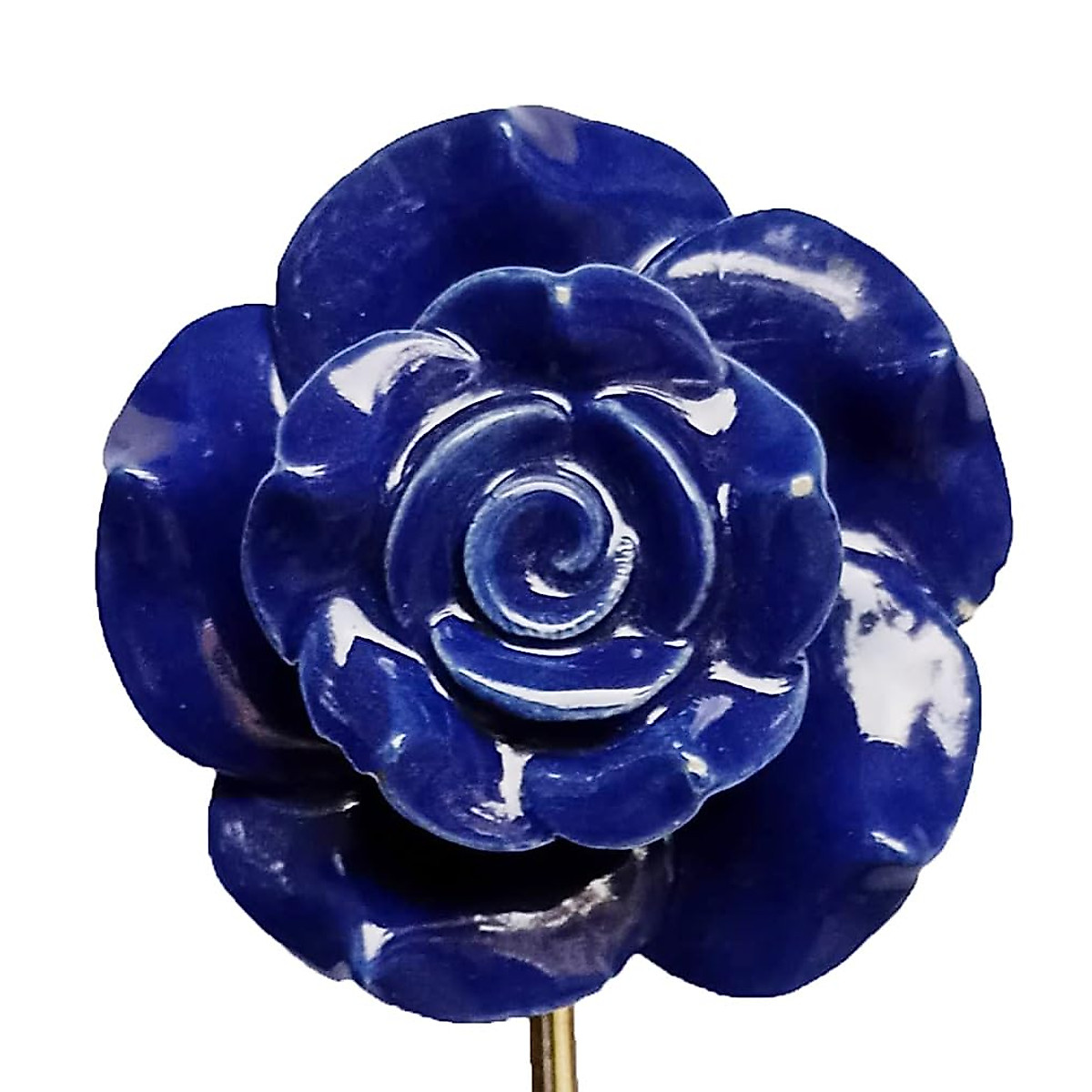 PARIJAT HANDICRAFT Hand Painted Beautifully Blue Colored Rose Design Ceramic Wall Hook Hanger Key Holder hat Clothes hangings Bath Towel Hook Hanger