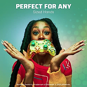 PDP Gaming Rock Candy Wired Power Nintendo Switch Pro Controller, Officially Licensed Lite/OLED Compatible Gamepad, Super Mario Brothers - Lemon Bomb Bowser (Orange/Green)