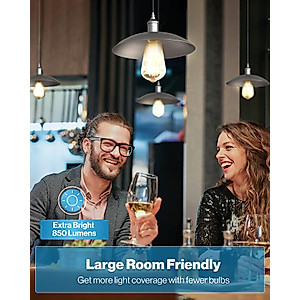 Sunco 16 Pack Dusk to Dawn Indoor Residential Vintage LED Edison Bulbs 75W Equivalent 7W, 850 Lumens Non-Dimmable ST58 Filament 4000K Cool White, E26 Medium Base 120V Clear Glass Light Bulbs