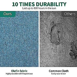 YITAHOME Wicker Outdoor Chaise Lounge, Oversized Patio Love Sofa, 74 Length Outdoor Indoor Upholstered Sofa Recliner Daybed with Thickness Cushion Indoor Lounger for Balcony Garden Pool - Blue