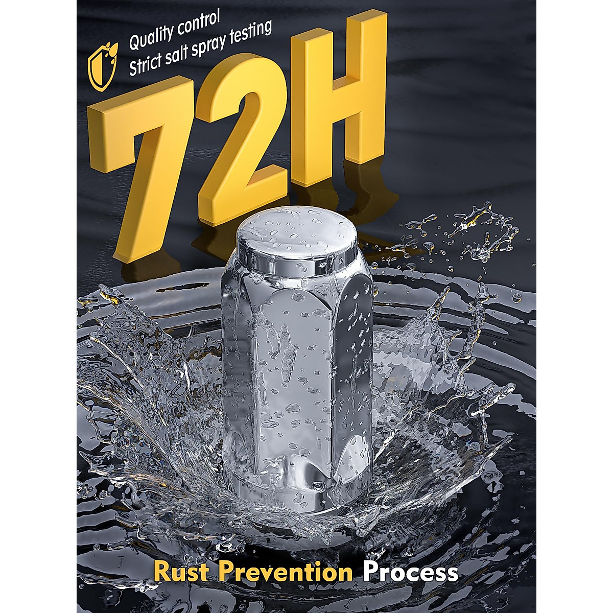 MIKKUPPA M14x1.5 Lug Nuts, Replacement for Silverado, Ford, GMC Aftermarket Wheel - 24pcs Chrome Closed End Bulge Acorn Lug Nuts