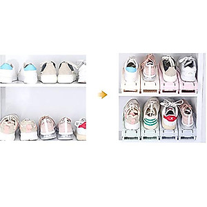 DITUDO Shoe Racks,Storage Organizer Pack Magic Shoe Organizer Height Adjustable Plastic Closet Shoe Organizer for Home/Coffee/25 * 9 * 6Cm