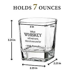 Lillian Rose Set of 2 Whiskey Low Ball Glasses with Famous Quotes, Black