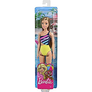 Barbie Doll, Blonde, Wearing Colorful Cut-Out Swimsuit, for Kids 3 to 7 Years Old