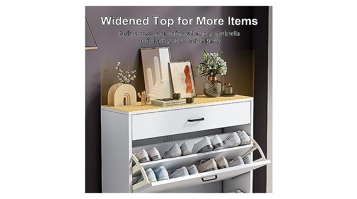 HANLIVES White Shoe Cabinet - Stylish Storage Solution