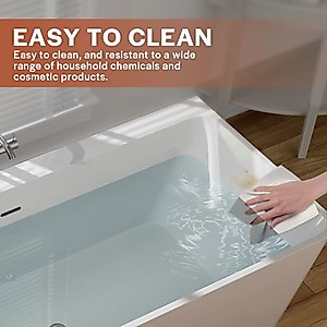 Empava 67" Bathtub Acrylic SPA Tub by Empava – Back to Wall Bathtubs with Custom Contemporary Design, White,