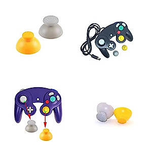 Magik 20-40Pc for Gamecube Thumbstick Caps Replacement Controller Joystick Rubber (20 Pack(10 Ea), Yellow+Gray)