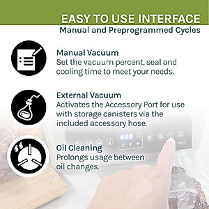 VacMaster VP95 Chamber Vacuum Sealer with Industrial Oil Pump. Great for Portioning, Meal Prep, Restaurants, Catering, Food Trucks, Sous Vide, Home. Great for Dry Goods, Liquids and Marinades.