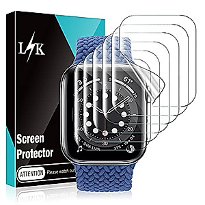 LϟK 6 Pack Apple Watch Series 8/7 41mm Screen Protector & Apple Watch 40mm Series 6/5 Screen [Upgrade Soft Film] Self-Healing Flexible TPU Film Ultra-thin Screen Protector for Apple Watch 41mm, 40mm