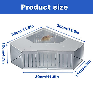 Extra Large Humane Mouse Trap,Reusable Automatic Rat Trap,Didirectional Combined Continuous Rat Traps Cage,No Bait,Mouse Stations for Mice Outdoor and Indoor,Keeps Children and Pets Safe