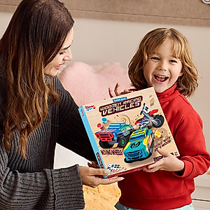 JOYIN Kids Craft Kit Build & Paint Your Own Wooden Race Car Art & Craft Kit DIY Toy Make Your Own Car Truck Toy Construct and Paint Craft Kit, Presents for Kids