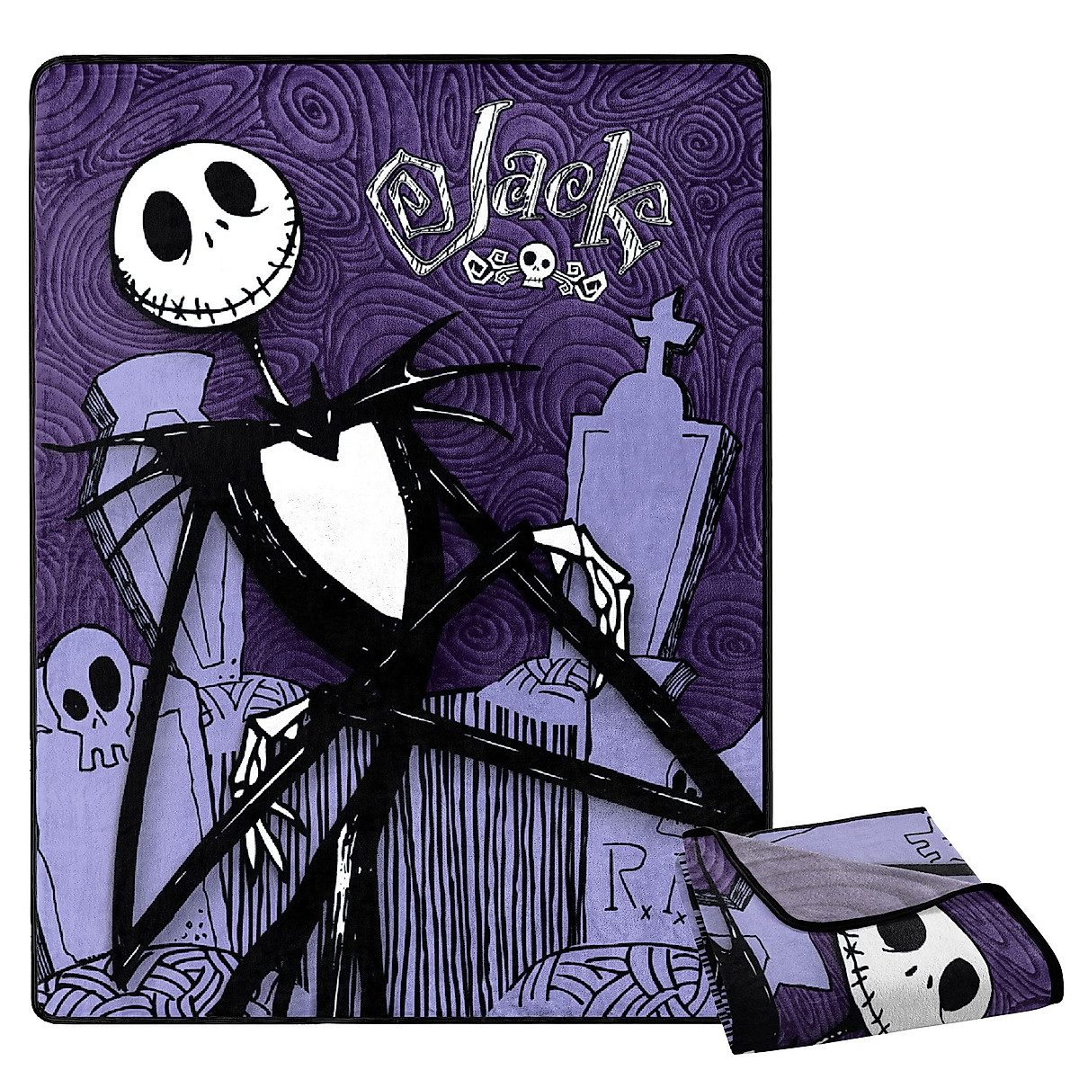 Disney Nightmare Before Christmas Throw Blanket - Nightmare Before Christmas Plush Fleece Throw Jack Skellington Throw Blanket (Jack Skellington)