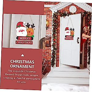 Artibetter 1pc Christmas Door Plate Pendant Halloween Decor Halloween Home Decor Christmas Decor Christmas Hanging Wood Christmas Door Sign Wooden Christmas Ornament Red Festival Pendant Prop