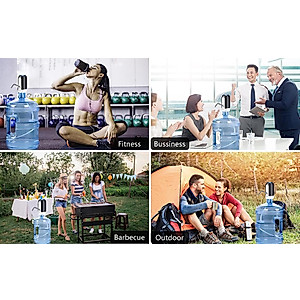 Vshinic Water Bottle Dispenser, Water Bottle Pump USB Charging Automatic Drinking Water Pump Water Jug Pump Electric Water Dispenser Water Bottle Switch for Universal 5 Gallon Bottle - Black