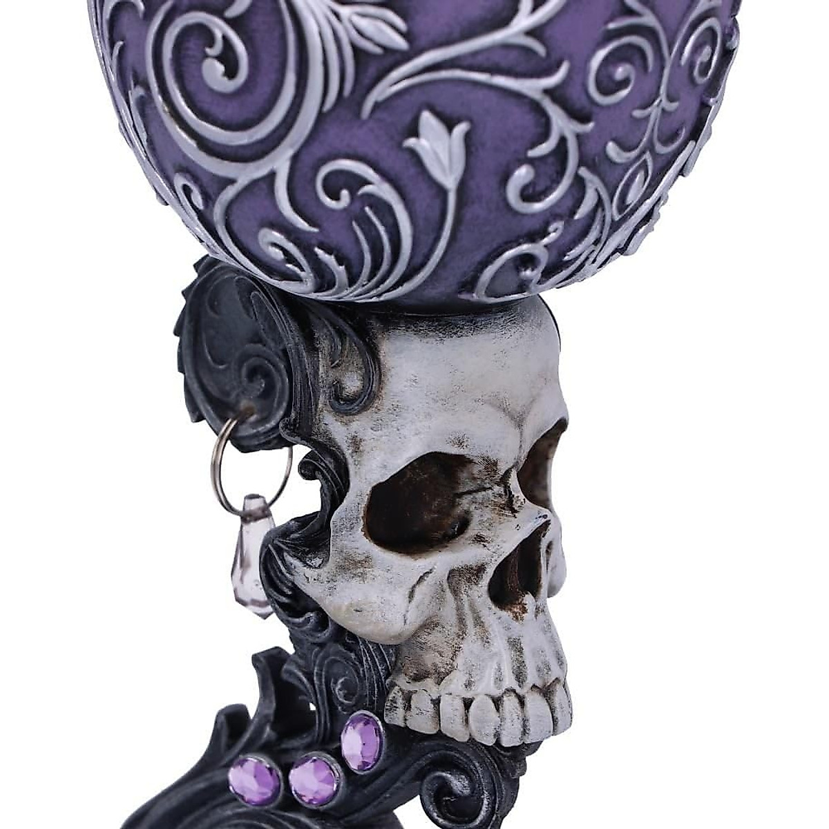 Nemesis Now B5168R0 Deaths Desire Twin Skull Heart Set of Two Goblets, Purple, 18.5cm