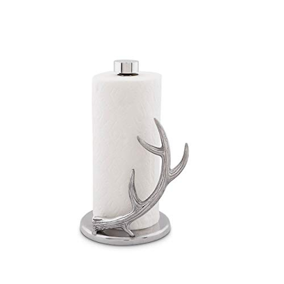 Arthur Court Designs Counter Top Decorative Deer Antler Paper Towel Holder - Aluminum Metal Countertop 18 inch Standing Tall