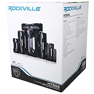 Rockville HTS56 1000w 5.1 Channel Home Theater System/Bluetooth/USB+8" Subwoofer, Black