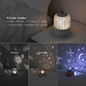 mooas Wonderland Rotating Projector Melody Nightlight (Pink), 360° Rotating Nightlight, Nightlight for Kids Baby Room, 4 Lighting Modes and 8 Melodies, 9 Theme Films, 1200mAh Rechargeable Battery