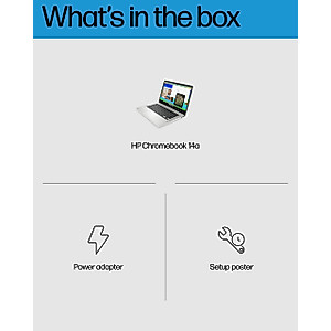 HP 14'' Chromebook Laptop, Intel Celeron N4120, 4 GB RAM, 64 eMMC, HD Display, Chrome OS, Intel UHD Graphics 600, Long Battery Life, Ash Gray Keyboard (14a-na0226nr, 2022, Mineral Silver) (Renewed)