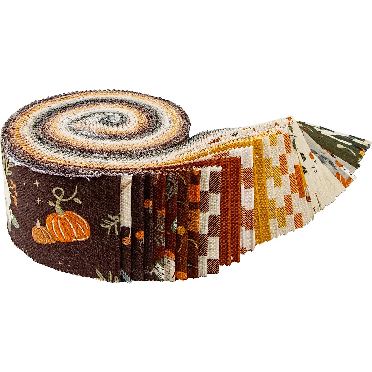 Simple Simon & Company Pumpkin Spice Rolie Polie 40 2.5-inch Strips Riley Blake RP-14990-40