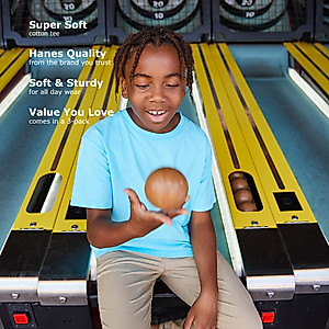 Hanes Boys' EcoSmart Short Sleeve Tee Value Pack (3-Pack), Deep Red, Small