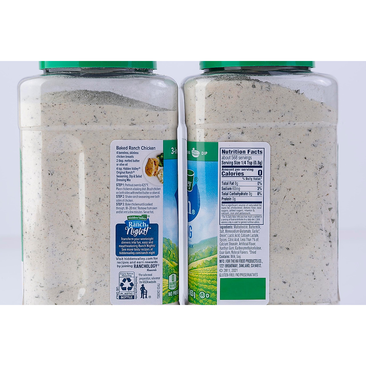 Hidden Valley Ranch Seasoning Mix - Original Ranch Dressing Dry Mix Powder for Salad Dressing and Dips Includes (2) 16oz Containers and (1) Measuring Spoon