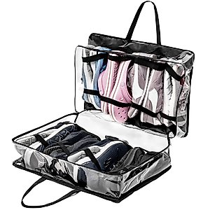 Shoe Travel Bag for Multiple Shoes 8 Pairs - Travel Shoe Organizer - Portable Luggage Shoes Carrier Sneaker Bag - Shoe Storage Case - Oxford