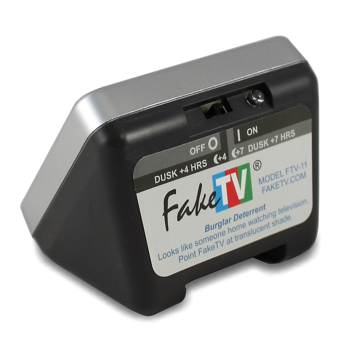 FakeTV – FTV-11 - Advanced Burglar Deterrent Device – Widescreen Realistic Television Simulator with Reflective Lens - Dummy Home Security Device with Lights – Protect Your House & Valuables