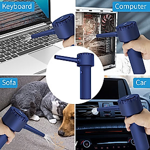 Compressed Air Duster, Electronic Air Duster, Portable 40000 RPM Cordless Dust Blower, 6000mAh Battery Air Can Duster, Powerful Computer Keyboard Cleaning Air Spray, Rechargeable Electric Canned Air