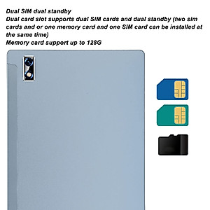 Vikye Android 10.1 Tablet, 10.1 Inch FHD Display, 8 Core CPU Processor, 6GB RAM 128GB ROM, 8MP 16MP Dual Cameras, 5G WiFi Tablet (US Plug 100‑240V) (Grey)