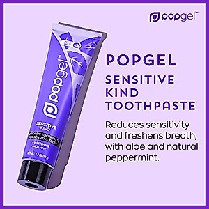 PopGel Sensitive Kind Toothpaste - Mild Mint - 100% Plastic Free Toothpaste - Anticavity Fluoride Toothpaste - Vegan - Clean Ingredients - SLS & Paraben Free (Mild Mint)