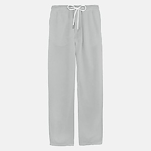 Green Cargo Pants Woman Mens Casual Pants with Elastic Waistband Summer Pants for Men Fashion Drawstring Elastic Waist Solid Trouser Classic Fit Cotton Linen Straight Legs 2023 Gray XL