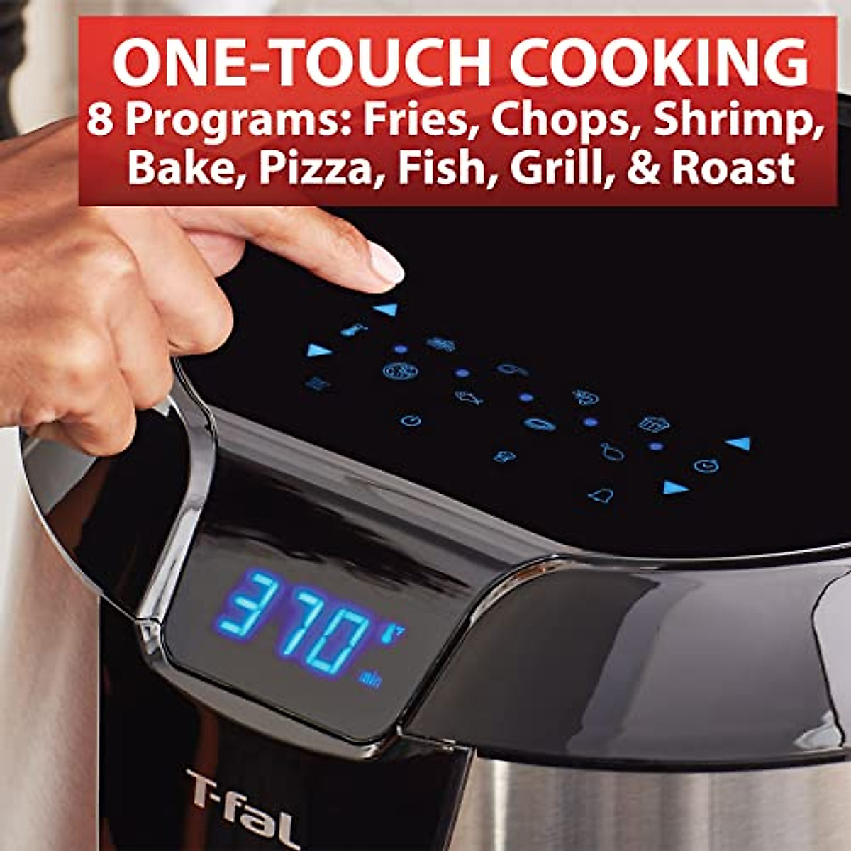 T-fal Easy Fry XXL Air Fryer & Grill Combo with One-Touch Screen, 8 Preset Programs, 5.9 quarts, Black & Stainless Steel