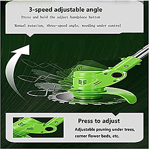 Weed Wacker,24V 2Ah Battery Powered Weed EaterString Trimmer with 2 Batteries and 3 Types Blades,Weed eaterLightweight and Powerful Weed Eater Battery poweredfor Yard and Garden(Green)